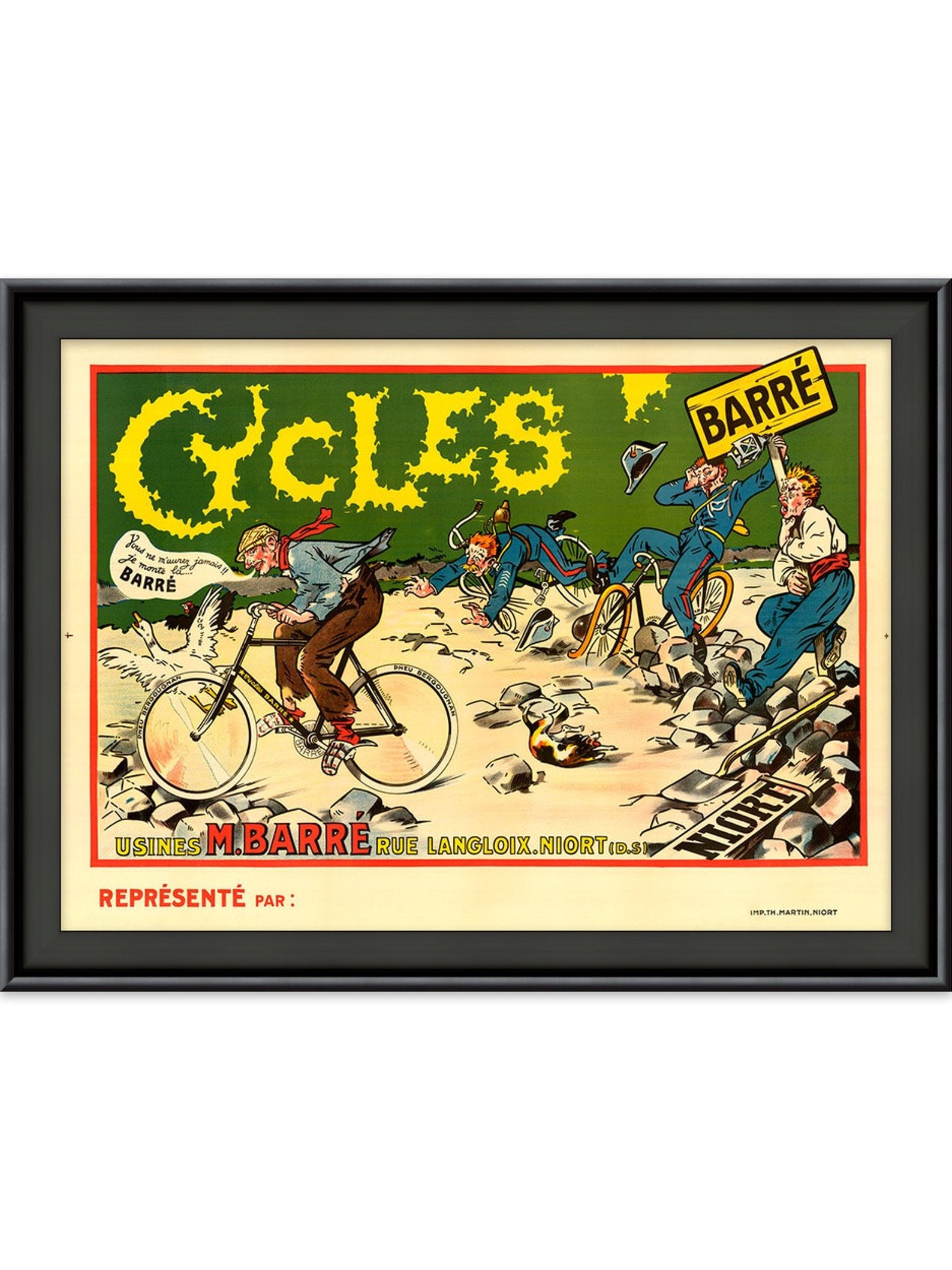 Cycles Barre Poster Cycling Poster Bicycle Art Vintage - Etsy