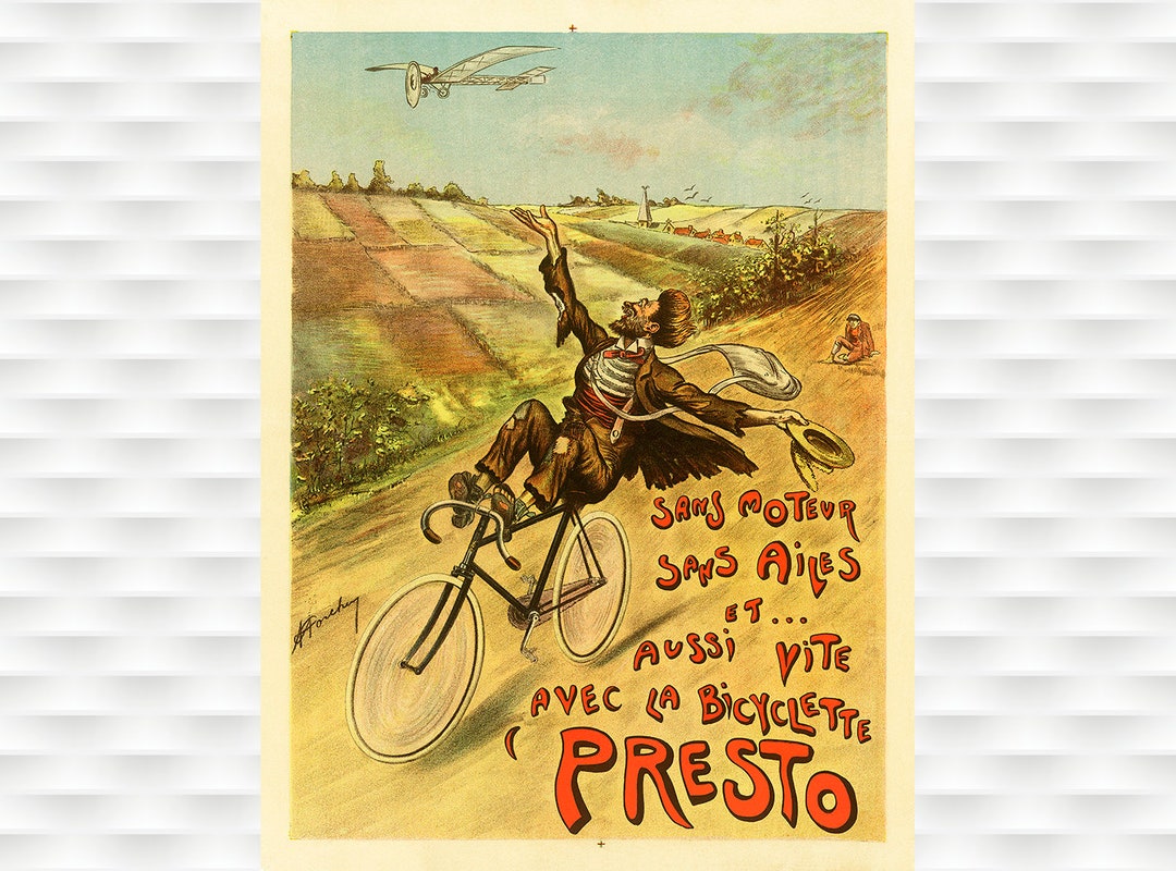 Presto Bicycle Poster Cycling Poster Bicycle Art Vintage Bicycle Poster ...