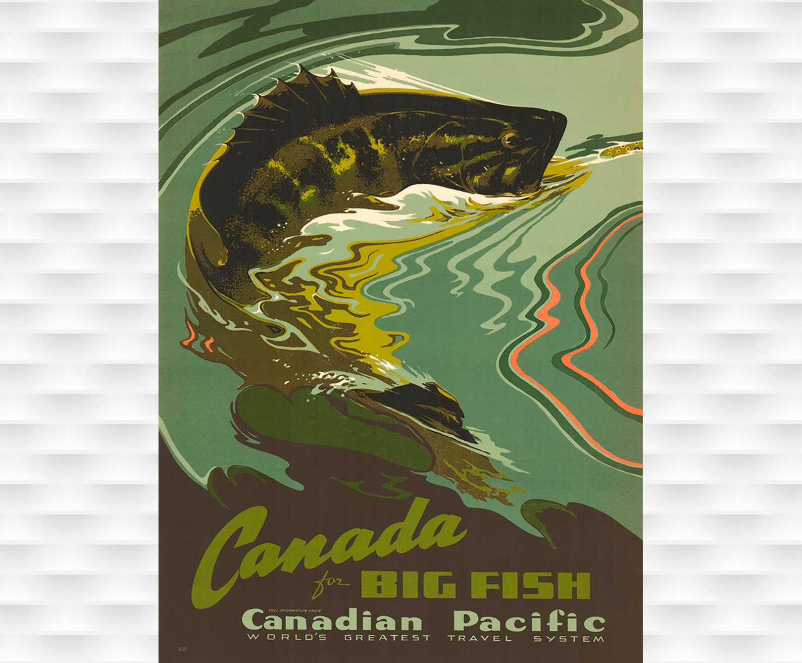 Canada Big Fish Fishing Travel Poster Art Print Birthday Gift - Etsy