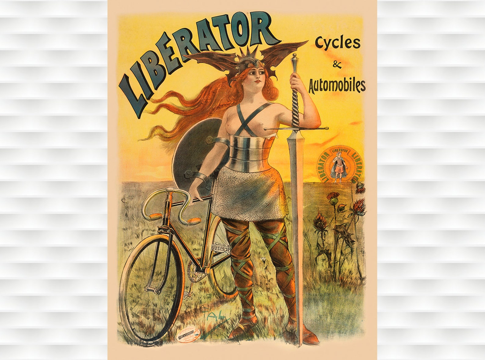 Liberator Cycles Bicycle Poster Cycling Poster Bicycle Art | Etsy