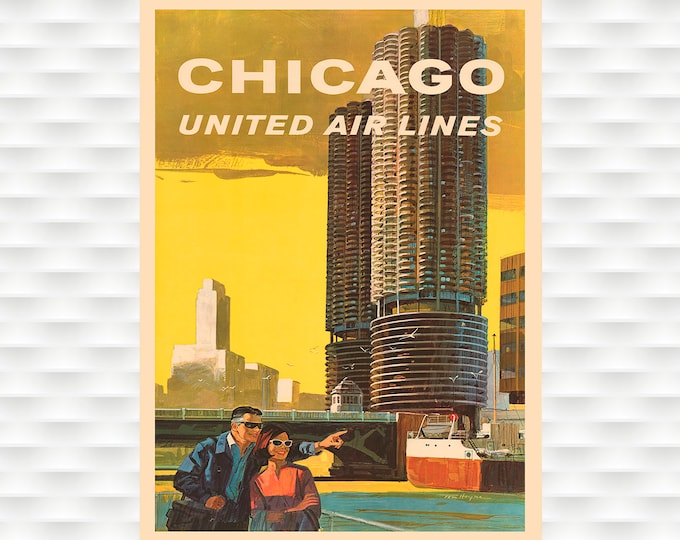 Vintage 1970's Fly United Hippie Poster Airline Geese - Etsy