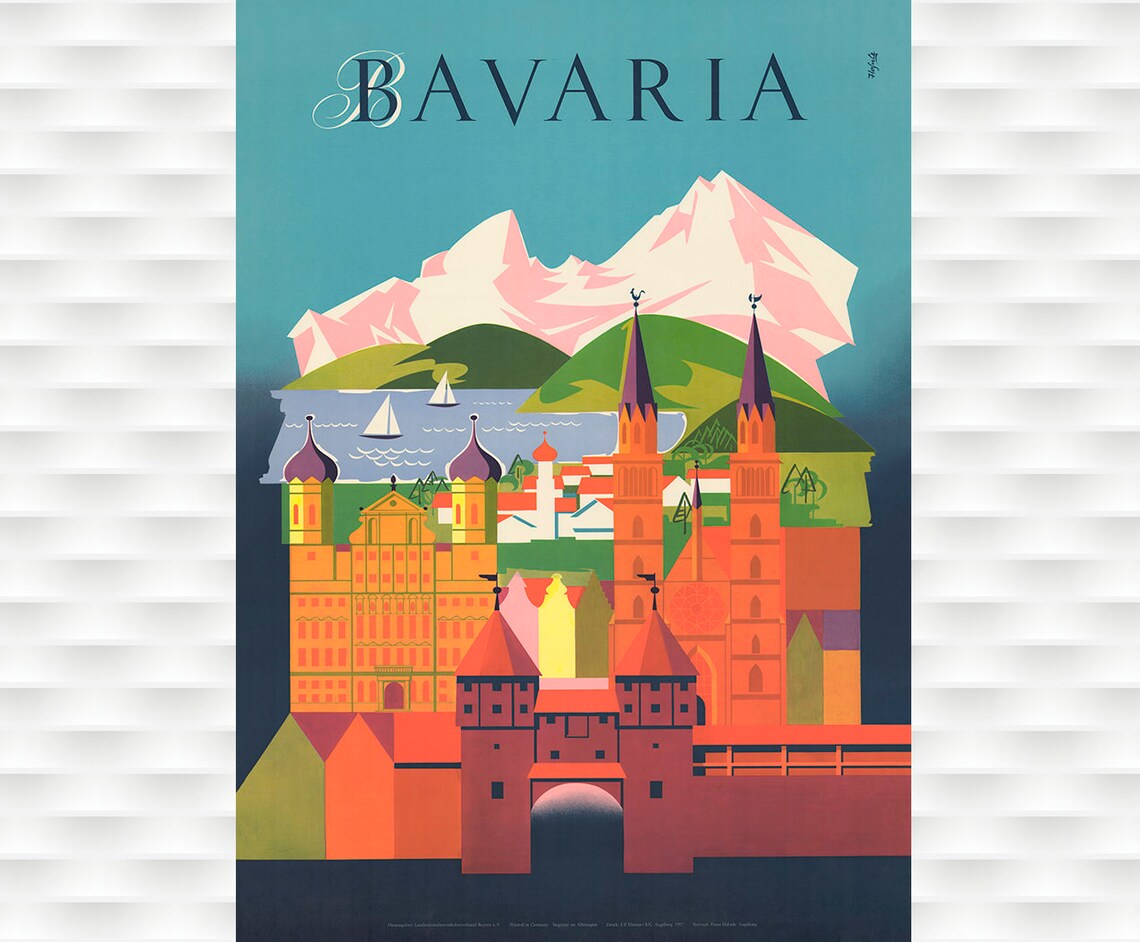Bavaria Travel Poster Germany Travel Poster | Etsy
