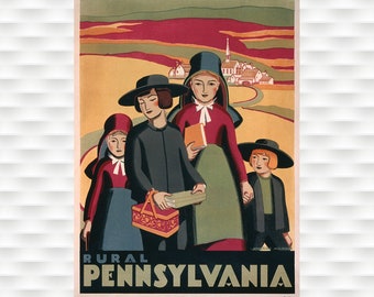 Pennsylvania: the Keystone State Vintage-style Travel Poster / Postcard ...
