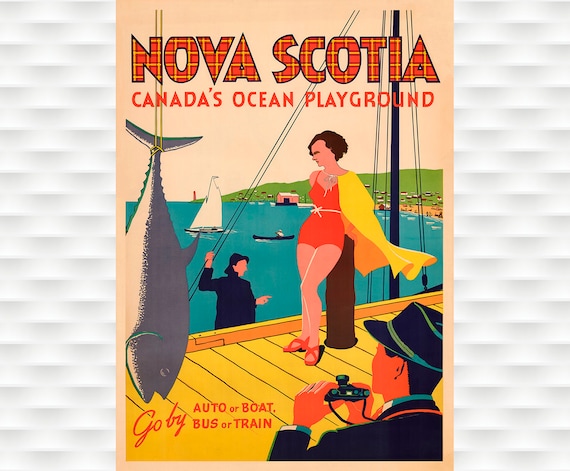 Nova Scotia Travel Poster Canada Travel Art Print Birthday - Etsy