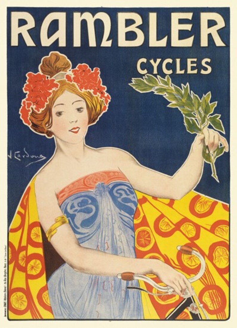 Rambler Cycles Bicycle Poster Cycling Poster Bicycle Art - Etsy
