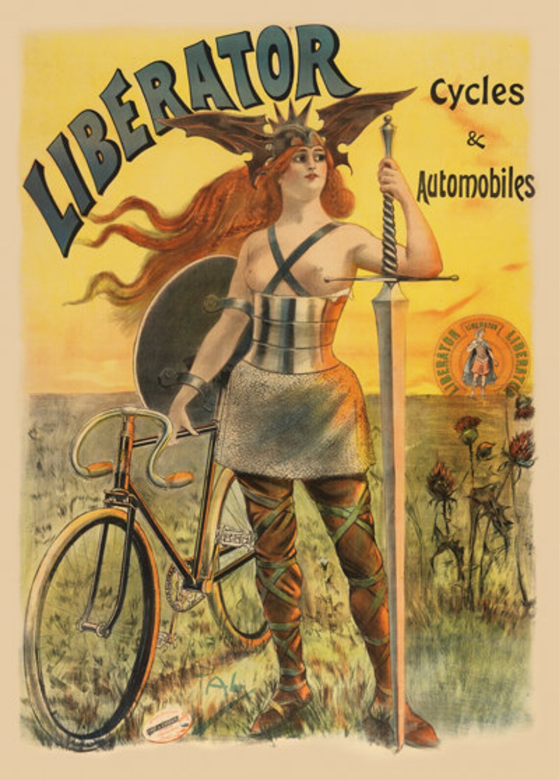 Liberator Cycles Bicycle Poster Cycling Poster Bicycle Art | Etsy