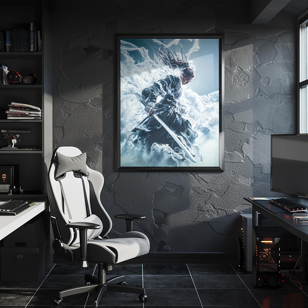 Sky Flow Samurai Wall Art, Storm Wind Warrior Poster, Cinematic ...