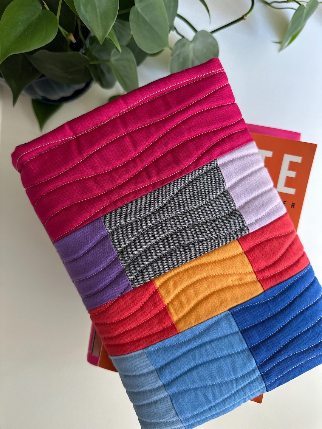 Patchwork Quilted Book Sleeve: Small and Medium Books, Colorful ...