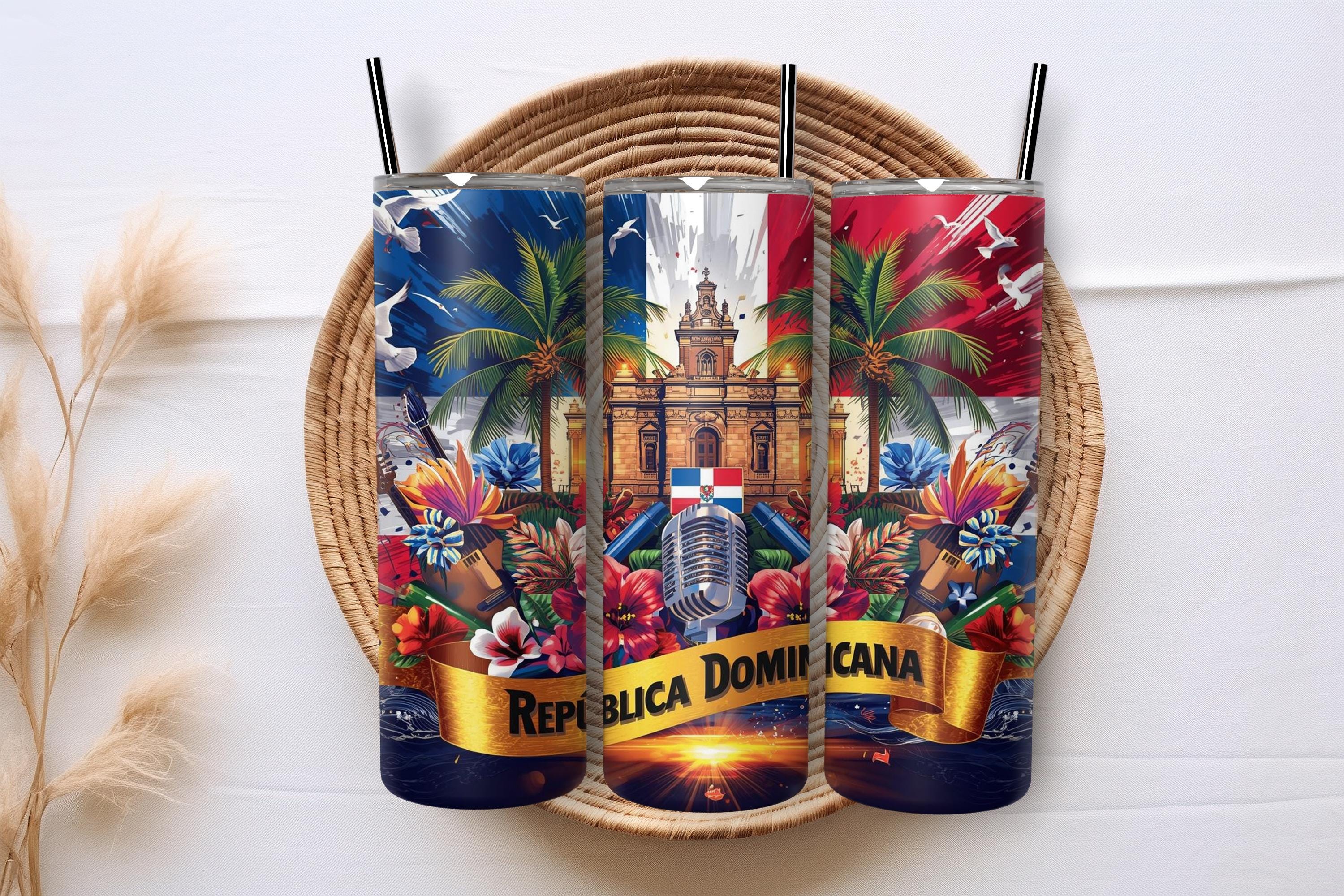 Dominican Republic Flag Boricua Pride 20oz Skinny Tumbler Wrap ...