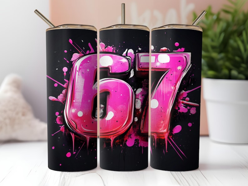 6 7 Meme Y2k Drippy Graffiti Numbers Pop Art Groovy Design Trendy 20oz ...