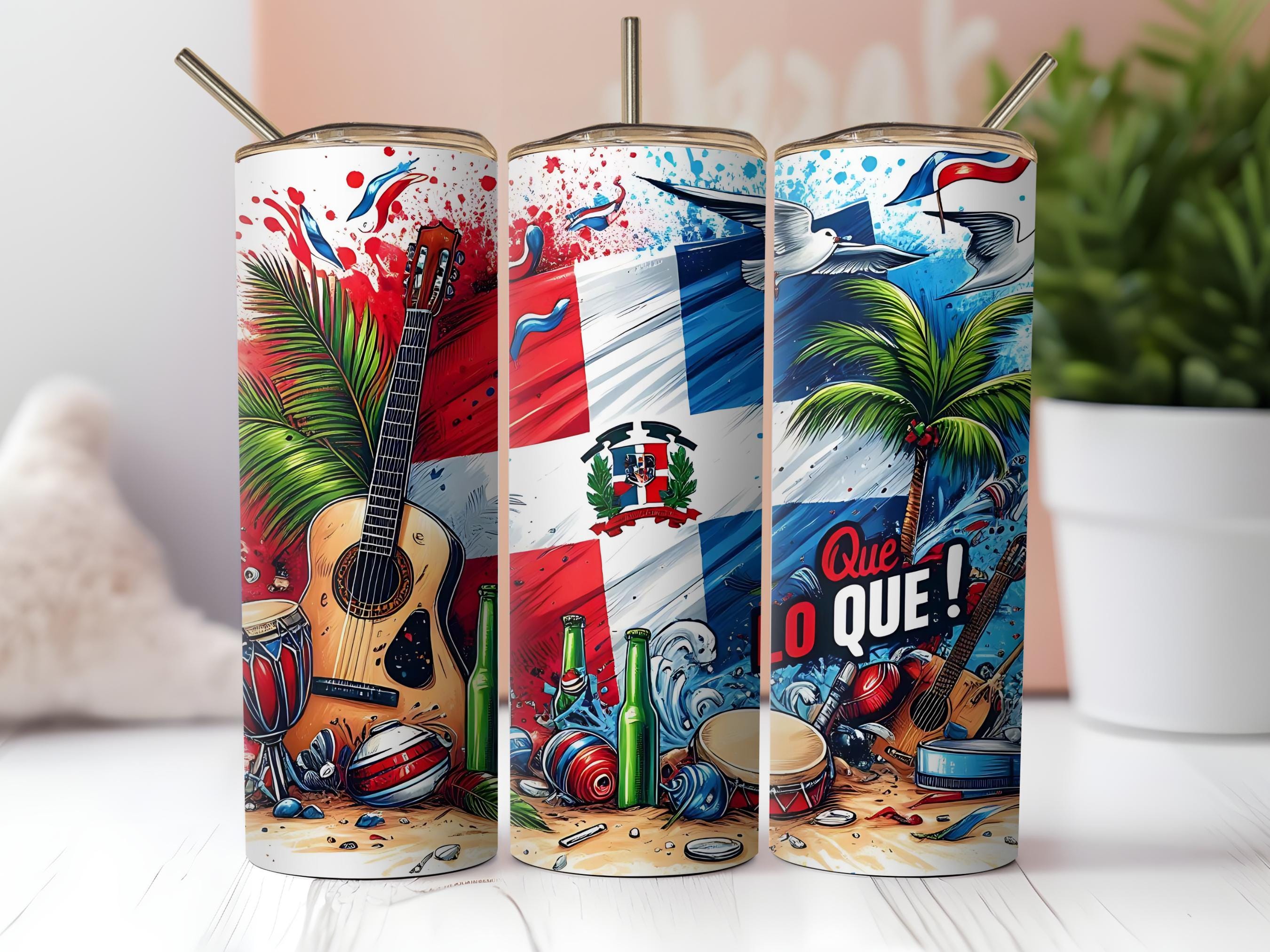 Dominican Republic Tumbler Wrap PNG , Bandera Dominicana 20 Oz Skinny ...