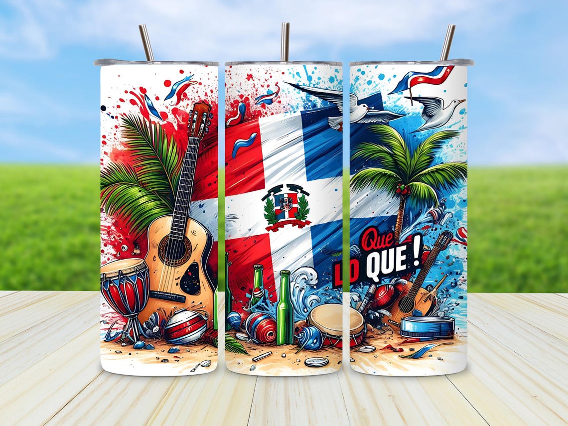 Dominican Republic Tumbler Wrap PNG , Bandera Dominicana 20 Oz Skinny ...