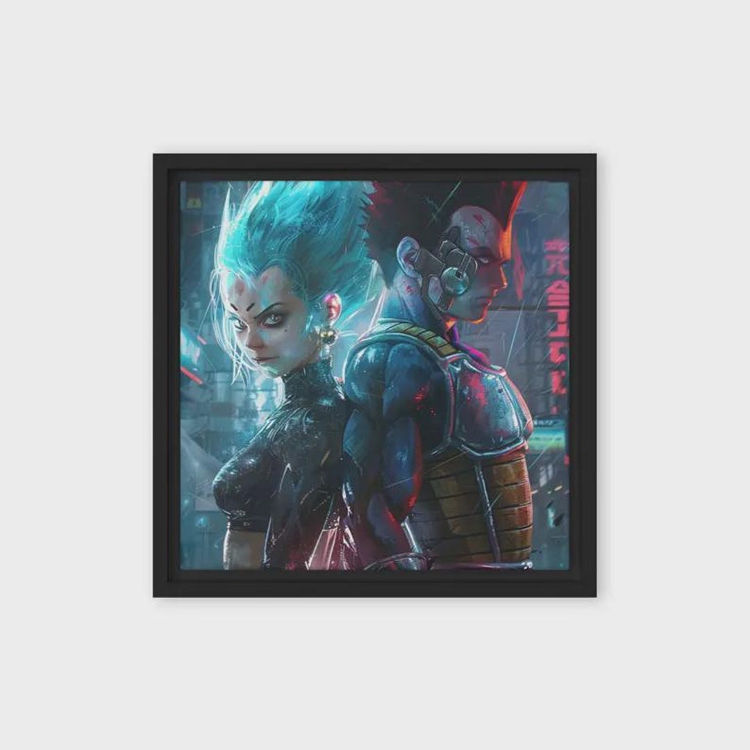 Cyberpunk Bulma & Vegeta Print: Neon Dragon Ball Z Anime Poster ...