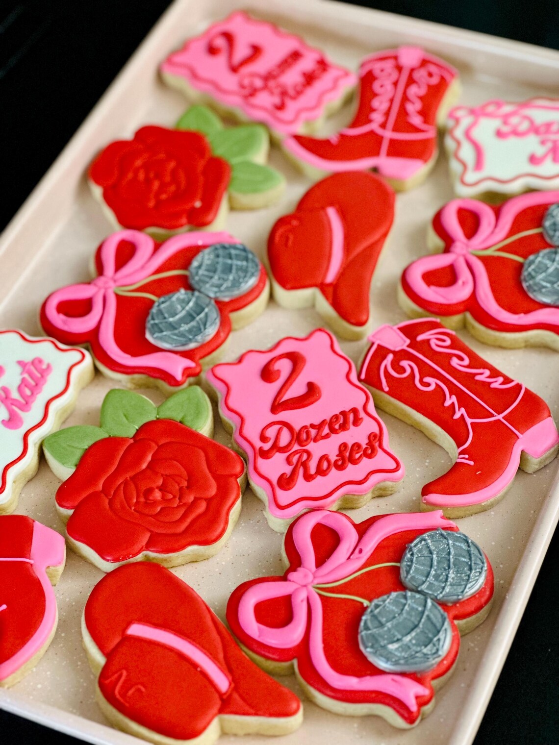 Two Dozen Roses Cookies Two Dozen Roses Party Second Birthday Custom ...