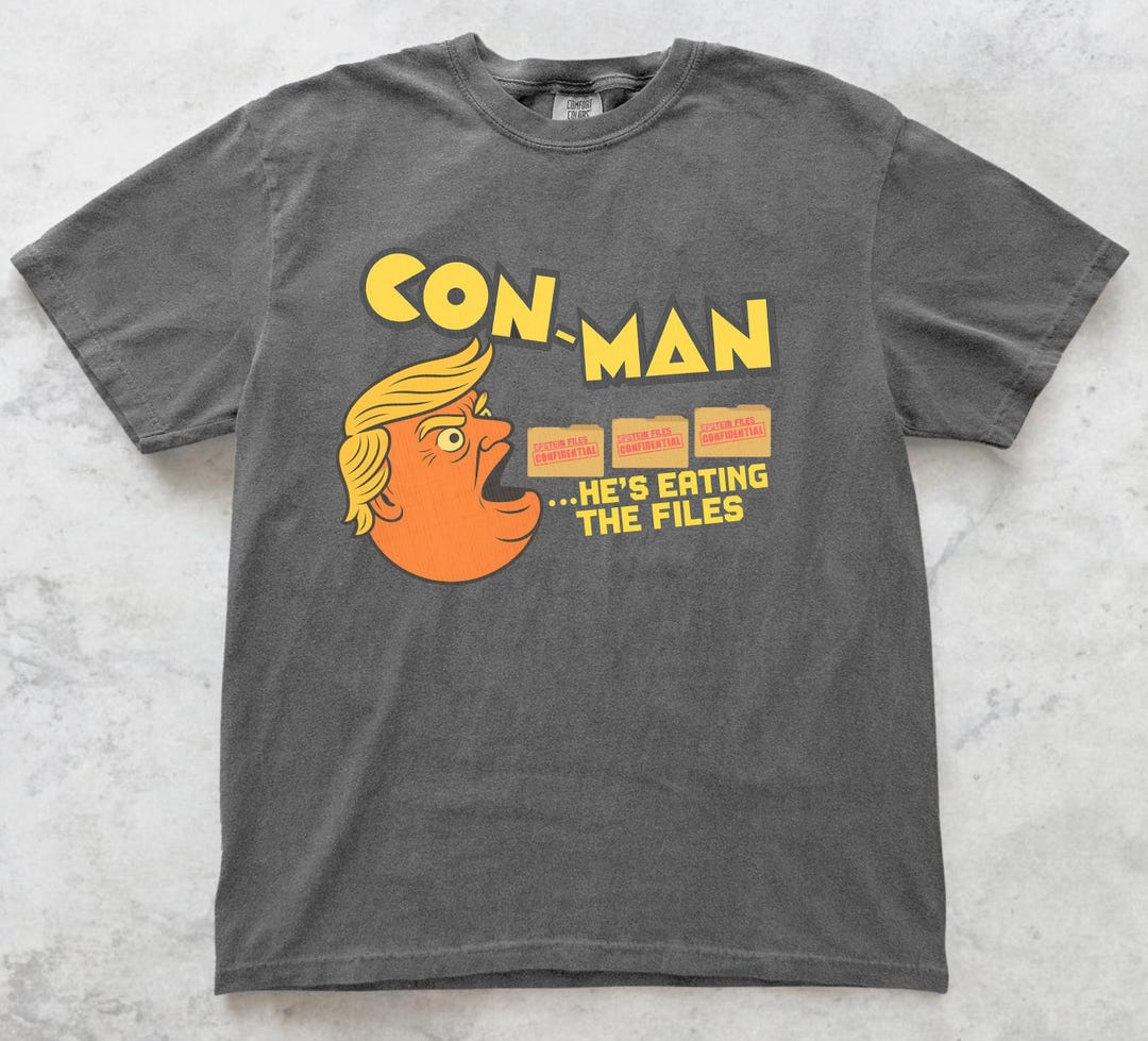 Release the Epstein Files Donald Trump Pac-man Parody T-shirt, Con-man ...