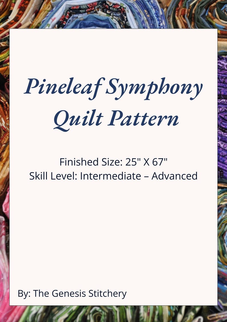 Pineleaf Symphony Quilt Pattern: Easy DIY PDF Download (25” X 67″) - Etsy