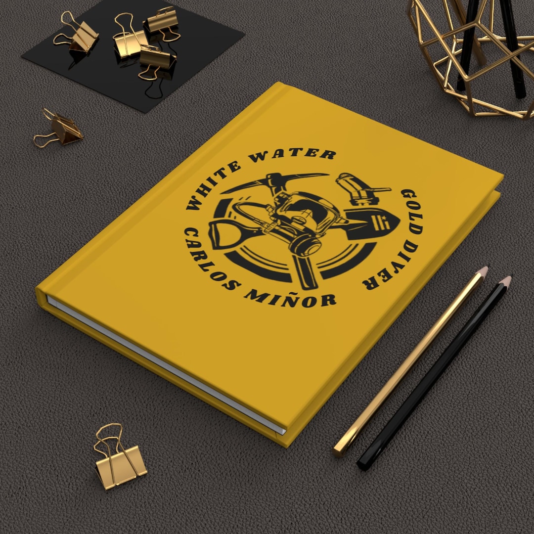 Hardcover Journal Designed by White Water Gold Diver Carlos Minor ...