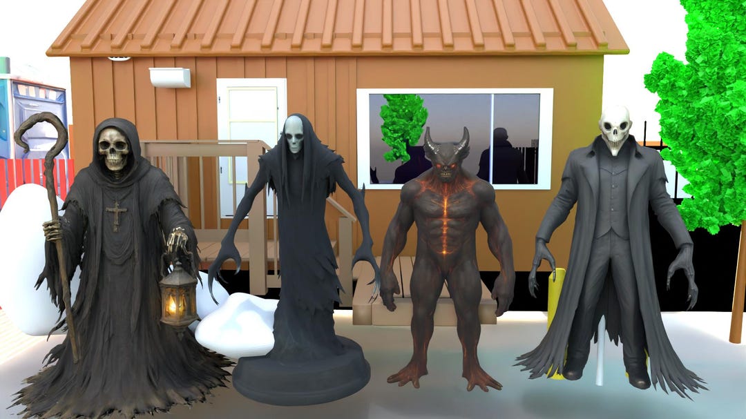 Halloween Horror Monsters STL Bundle | Grim Reaper, Demon, Skull ...