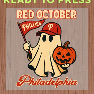 Red October Phillies DTF Transfer, Philadelphia Baseball Ghost Pumpkin ...