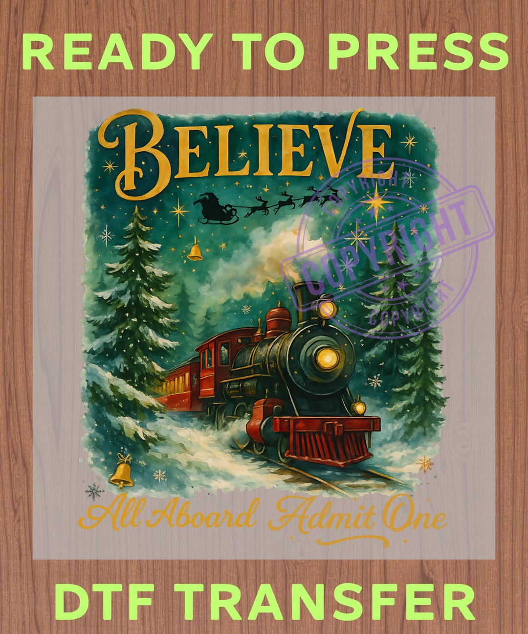 Believe Polar Express Dtf Transfer, Polar Express Iron on Transfer ...
