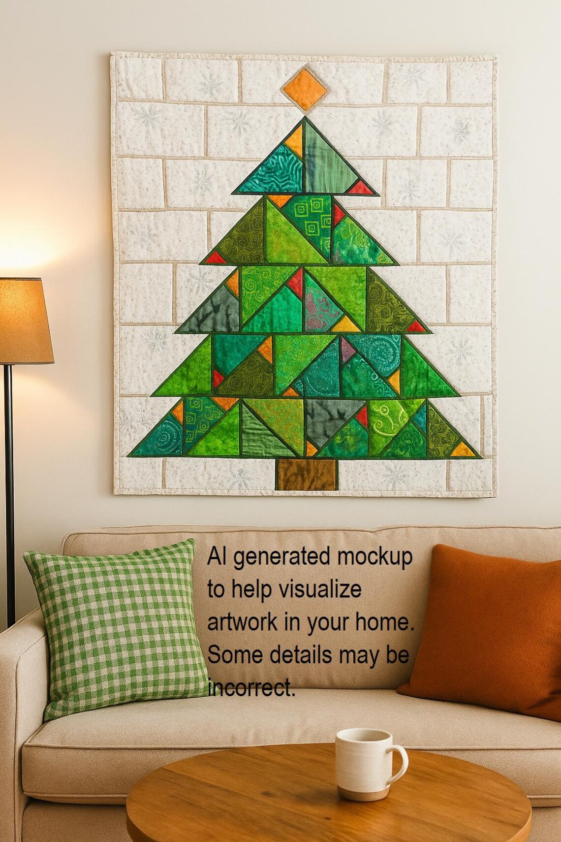 Handmade Batik Pojagi Curtain: Christmas Tree Window Hanging - Etsy