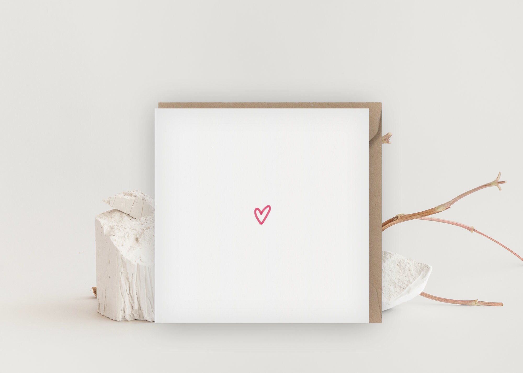 Pink Love Heart Greeting Card Eco-friendly Produced - Etsy