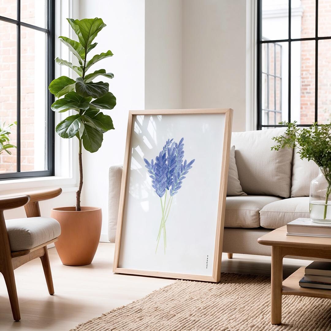 Lavender Poster A4, Lavender Poster, Lavender Plant, Lavender Painting ...