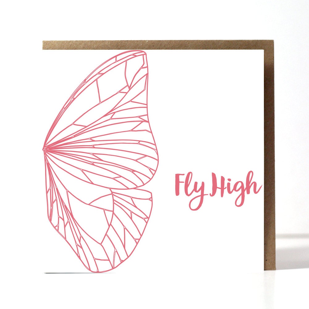 Butterfly Greeting Card Fly High fly high art butterfly | Etsy