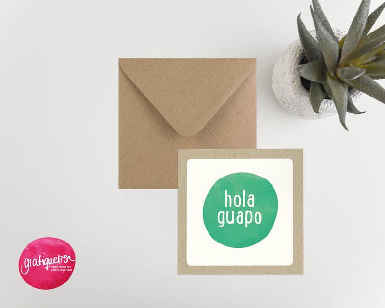 Hola Guapo, Valentines Day Card, BFF Greeting Card, Funny Spanish Card ...