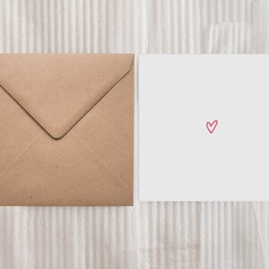 Pink Love Heart Greeting Card Eco-friendly Produced - Etsy