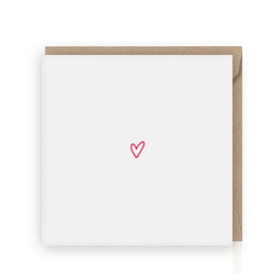 Pink love heart greeting card eco-friendly produced | Etsy