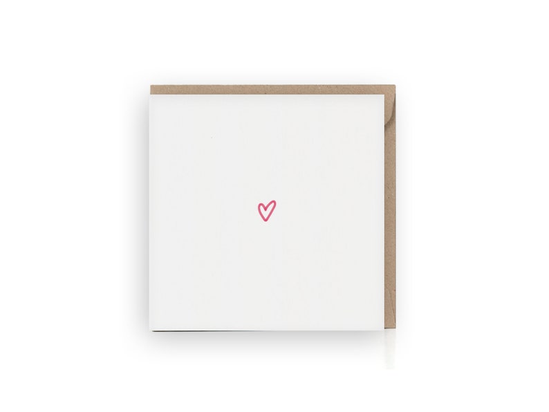 Pink Love Heart Greeting Card Eco-friendly Produced - Etsy