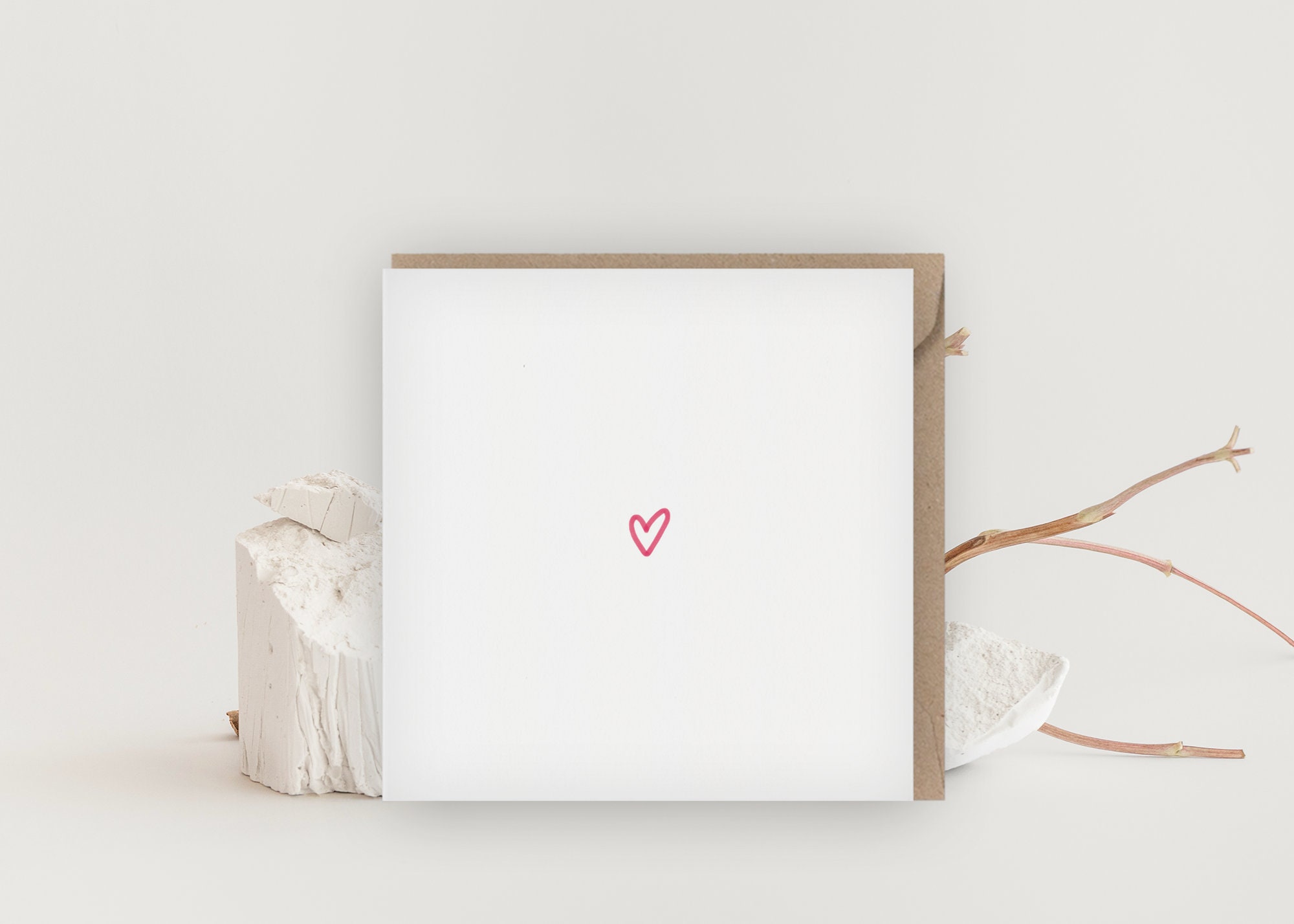 Pink Love Heart Greeting Card Eco-friendly Produced - Etsy