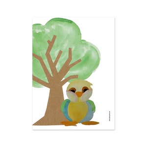 A5 Kids Room Poster, Bird Print, Playroom Decor, Baby Room Decor ...