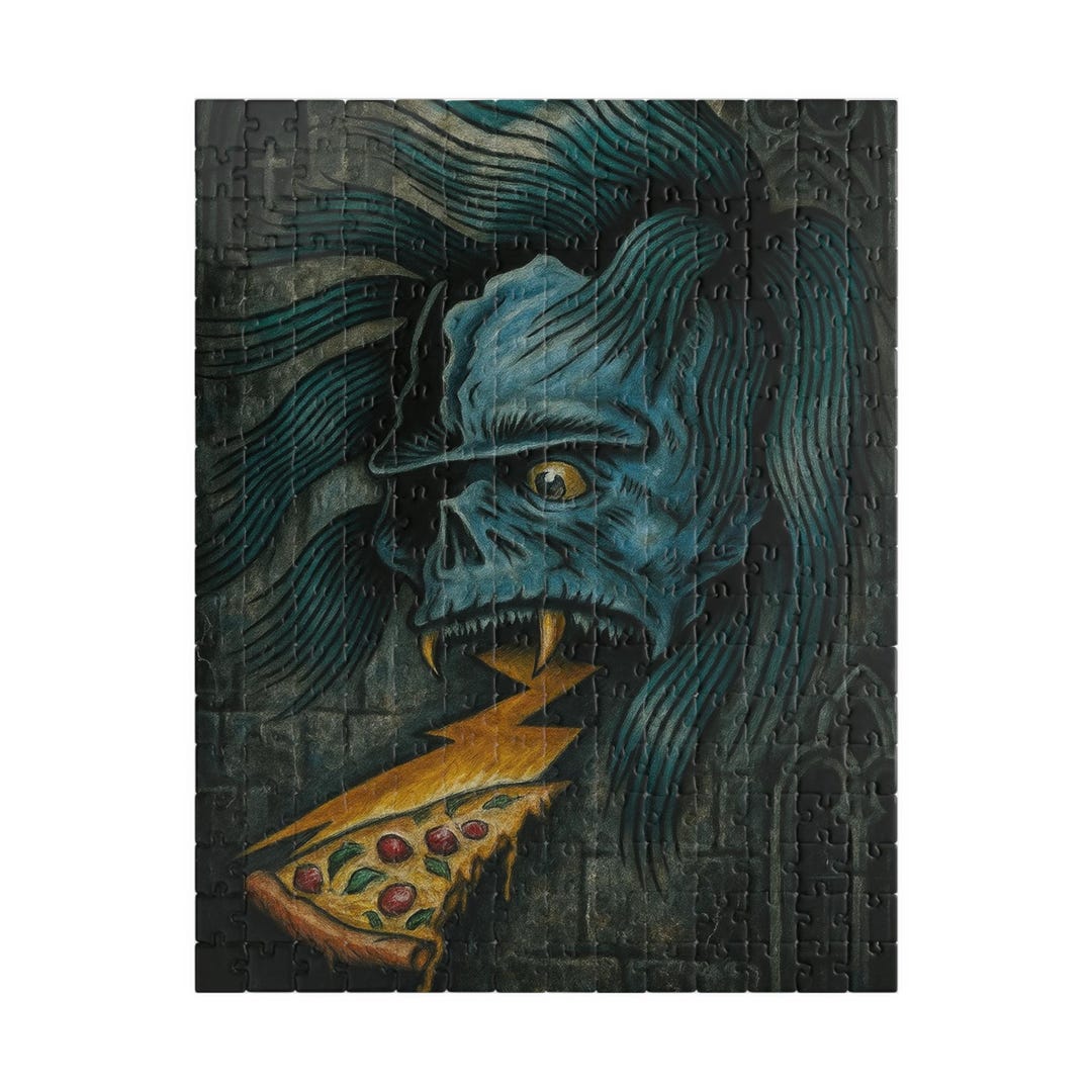 Horror Monster Eating Pizza Puzzle | 110-1014 Piece Jigsaw - Etsy