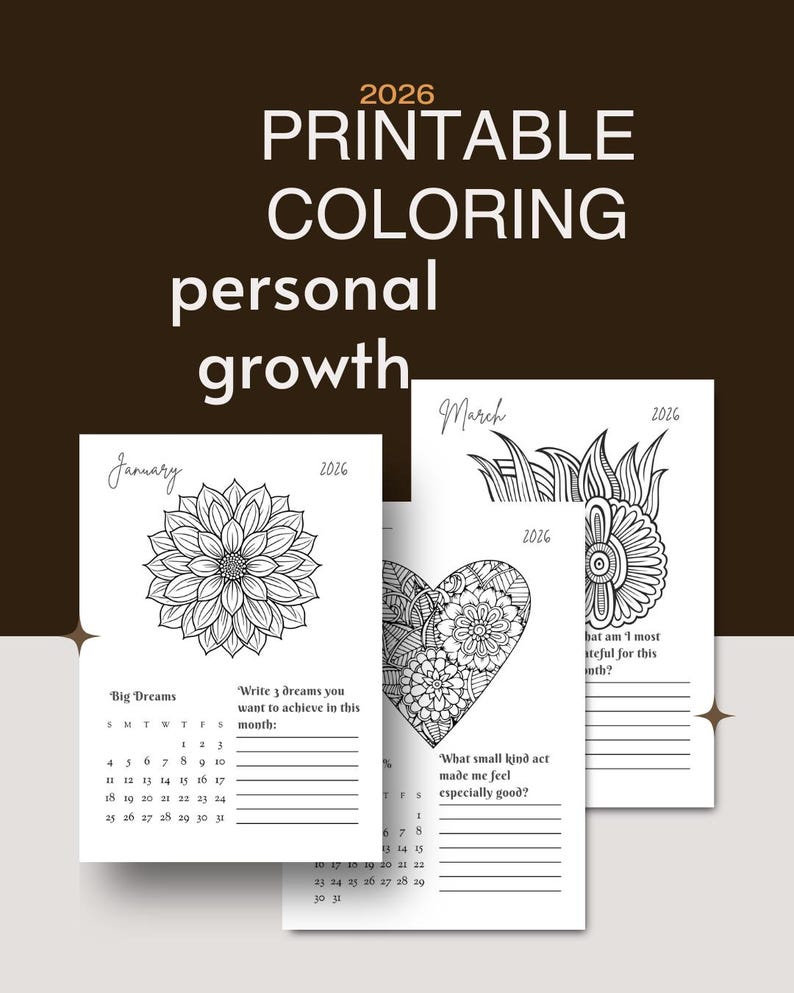2026 Coloring Habit Tracker Printable | Personal Growth Planner ...