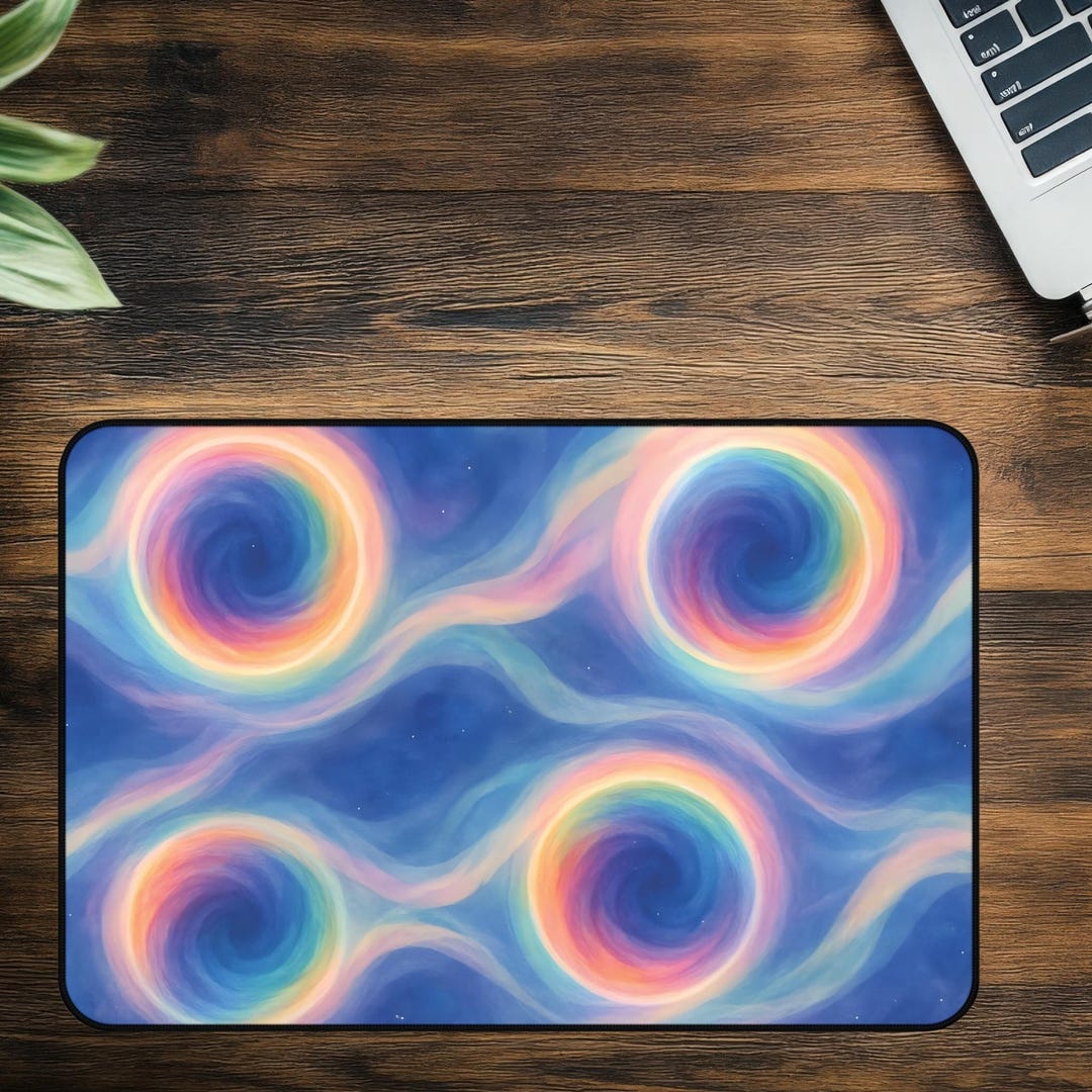 Dreamscape Portal Deskmat | Rainbow Vortex Gaming Desk Mat | Abstract ...