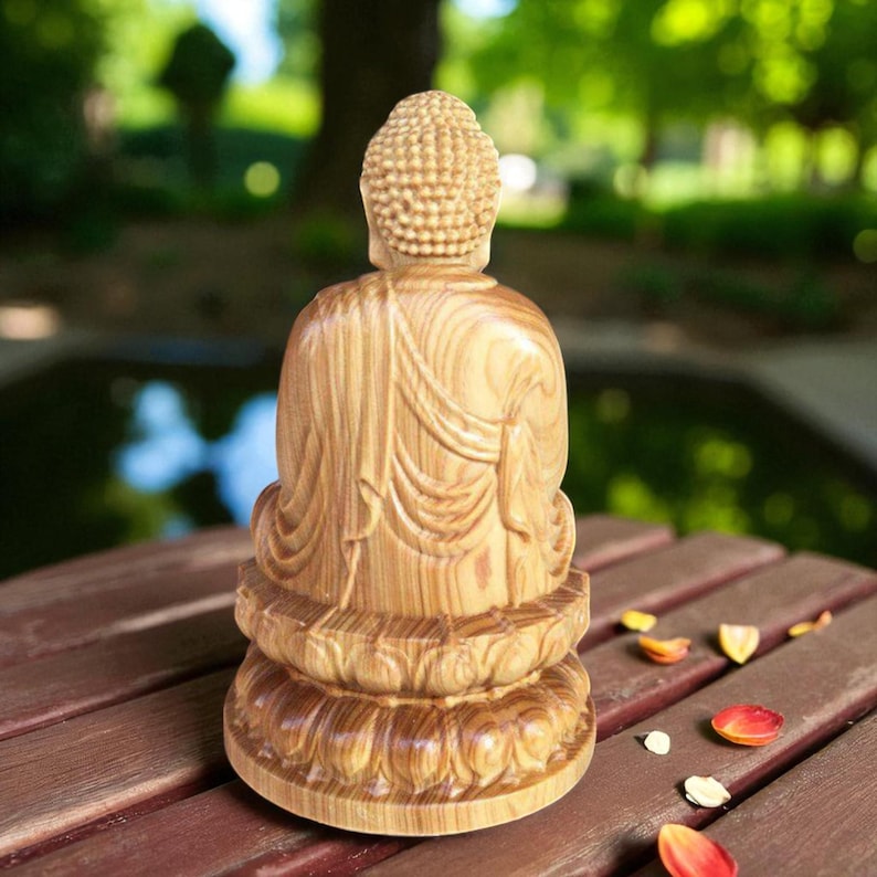 Cypress Wood Buddha Statue: Meditating Shakyamuni Sculpture - Etsy