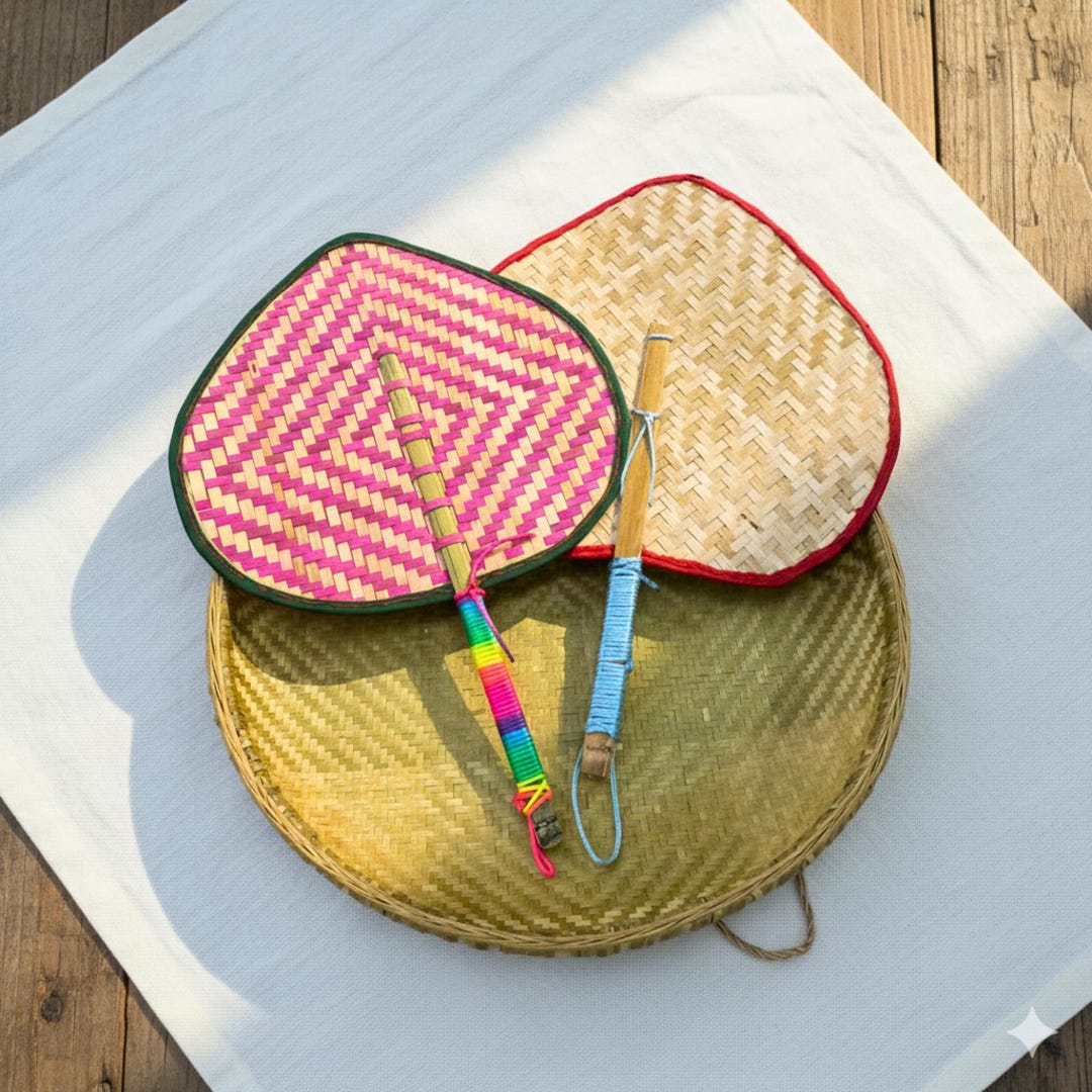 Handwoven Bamboo Fan, Traditional Woven Cooling Fan, Zen-style Handmade ...