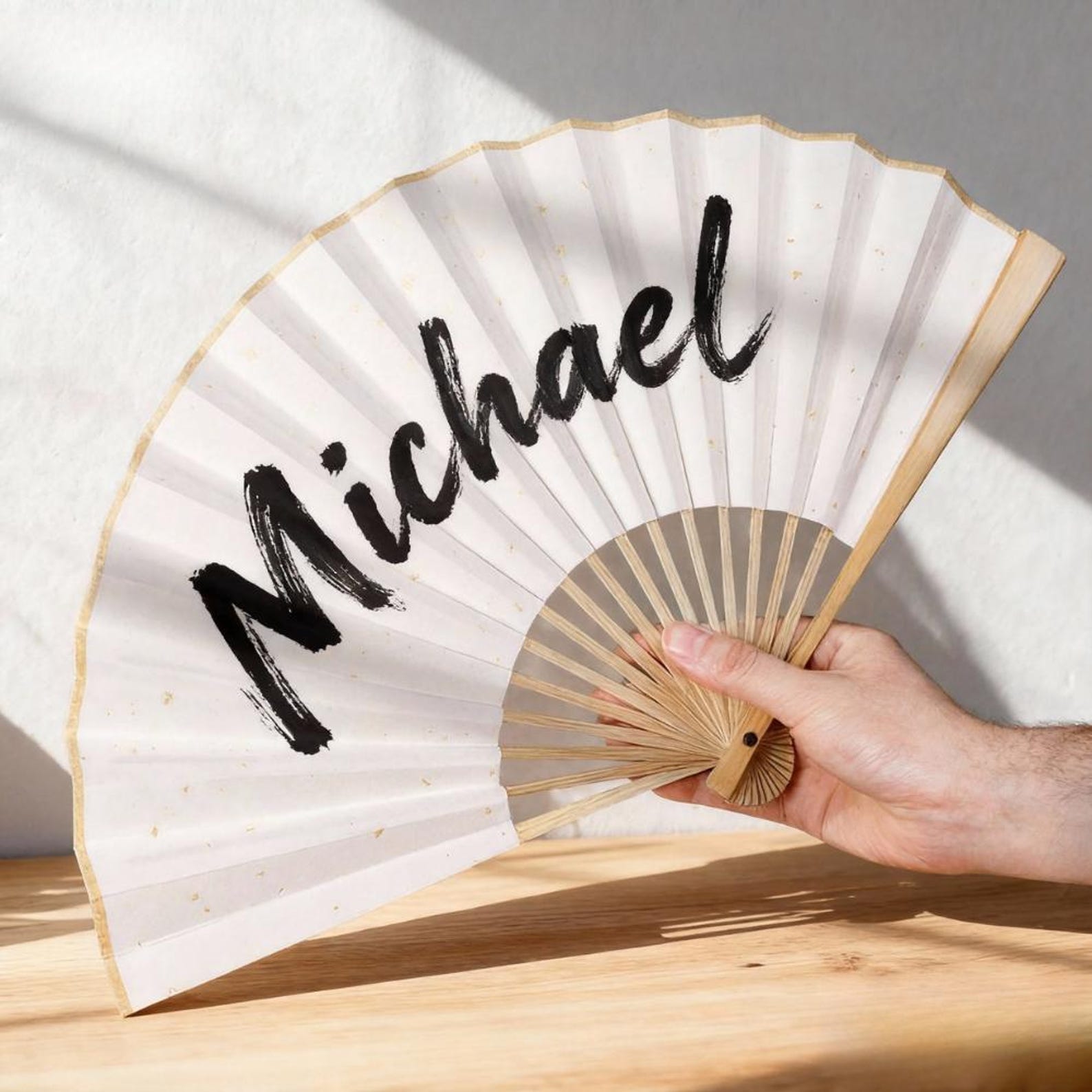 Custom Calligraphy Folding Fan, Personalized Chinese or English Name ...