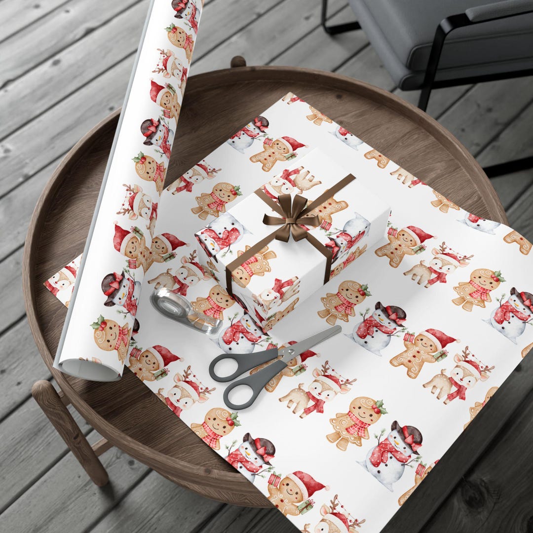 Christmas Characters Gift Wrap Papers | Holiday Wrapping Paper, Festive ...