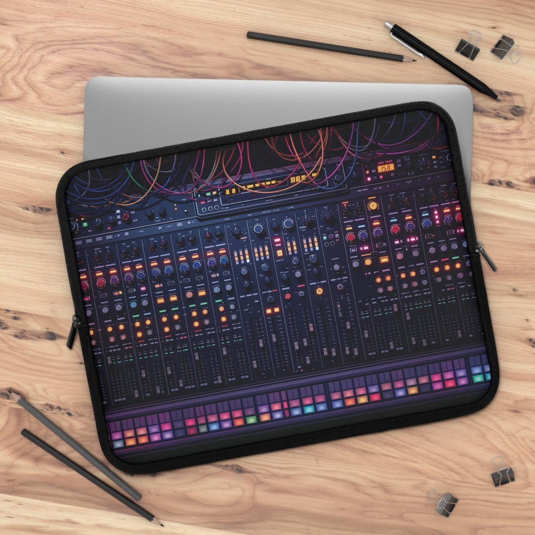 Synthwave Mixer Laptop Sleeve | Music Producer, DJ Gift - Etsy