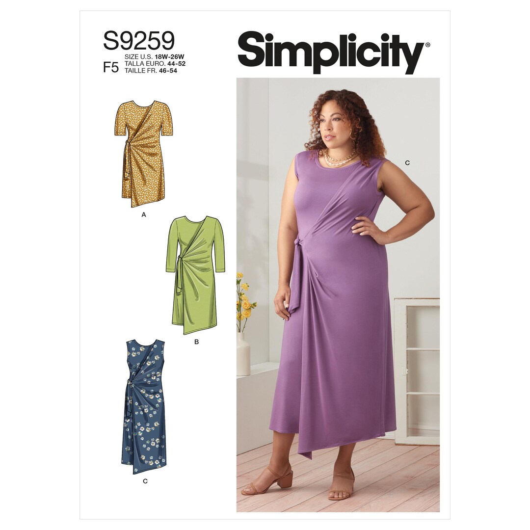 Simplicity Pattern 9259 Women Knit Dress Easy Sewing Pattern UNCUT ...