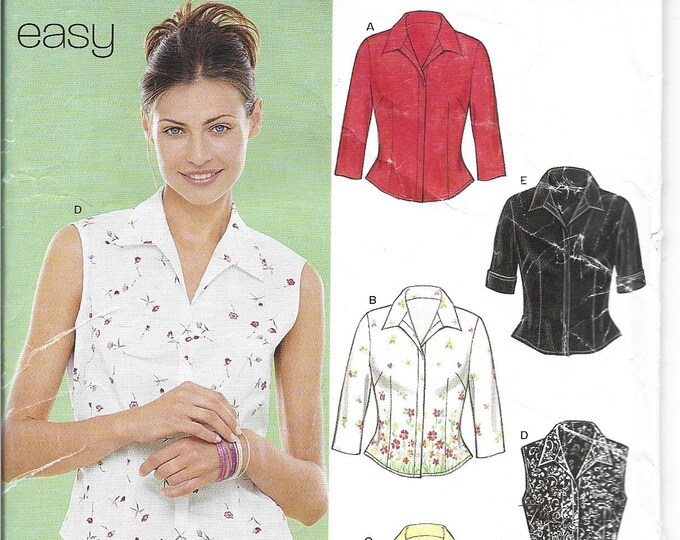 New Look 6952 Sewing Pattern Women Blouse Pattern UNCUT Size 8 - 18 Factory Folded Women Blouse ...
