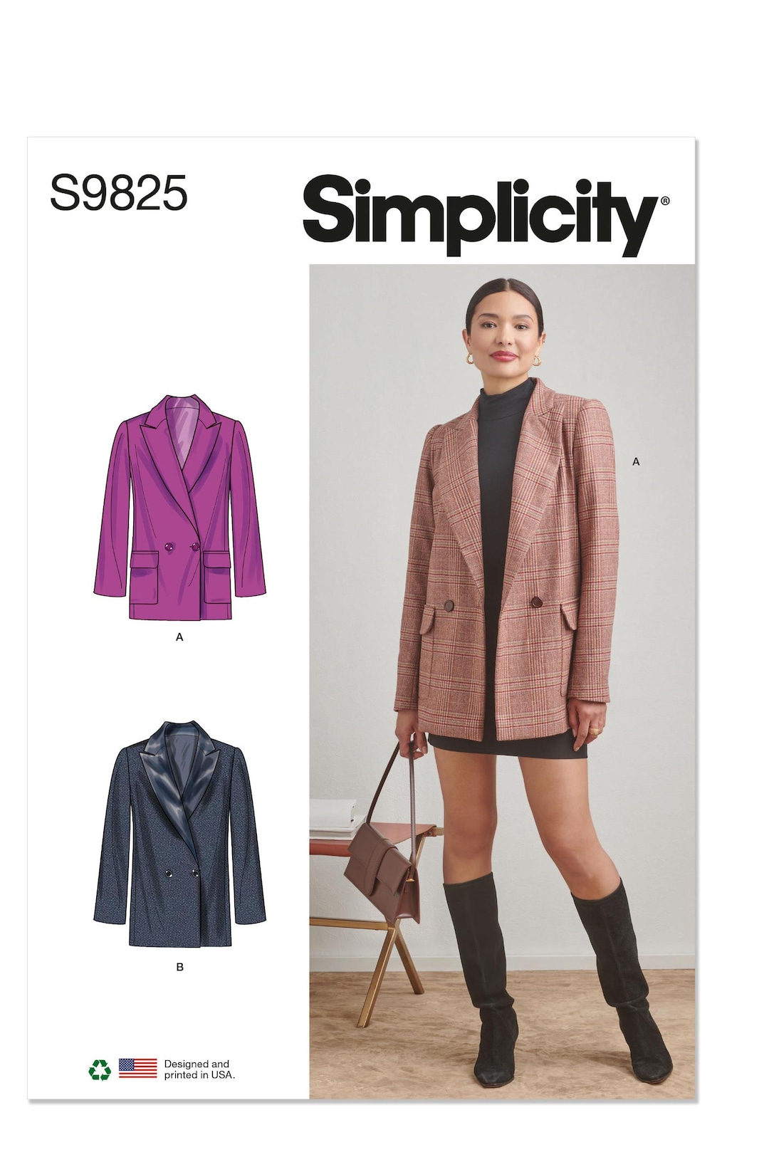 Simplicity 9825 Sewing Pattern Womens Jacket Pattern UNCUT Size 8 - 16 ...