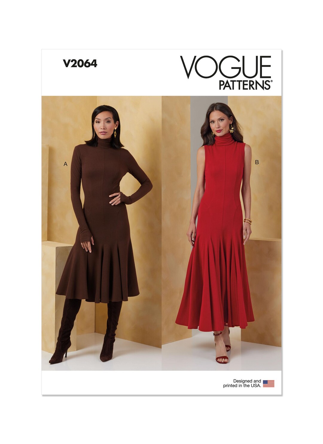 Vogue 2064 Sewing Pattern Women Dress Pattern UNCUT Factory Folded Size ...