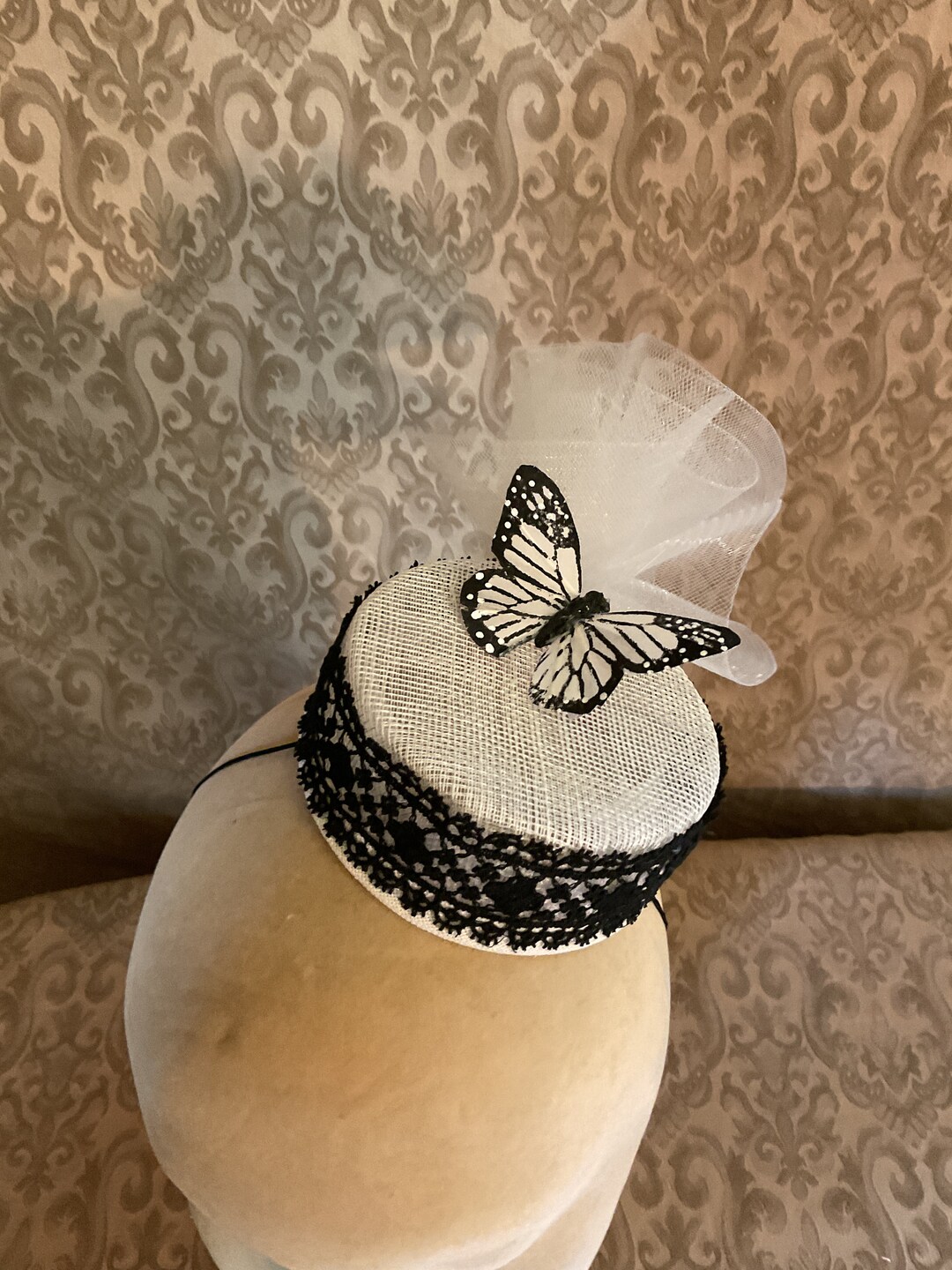 Women's White Straw Sinamay Blocked Hat, Handmade by Celeste Thompson ...