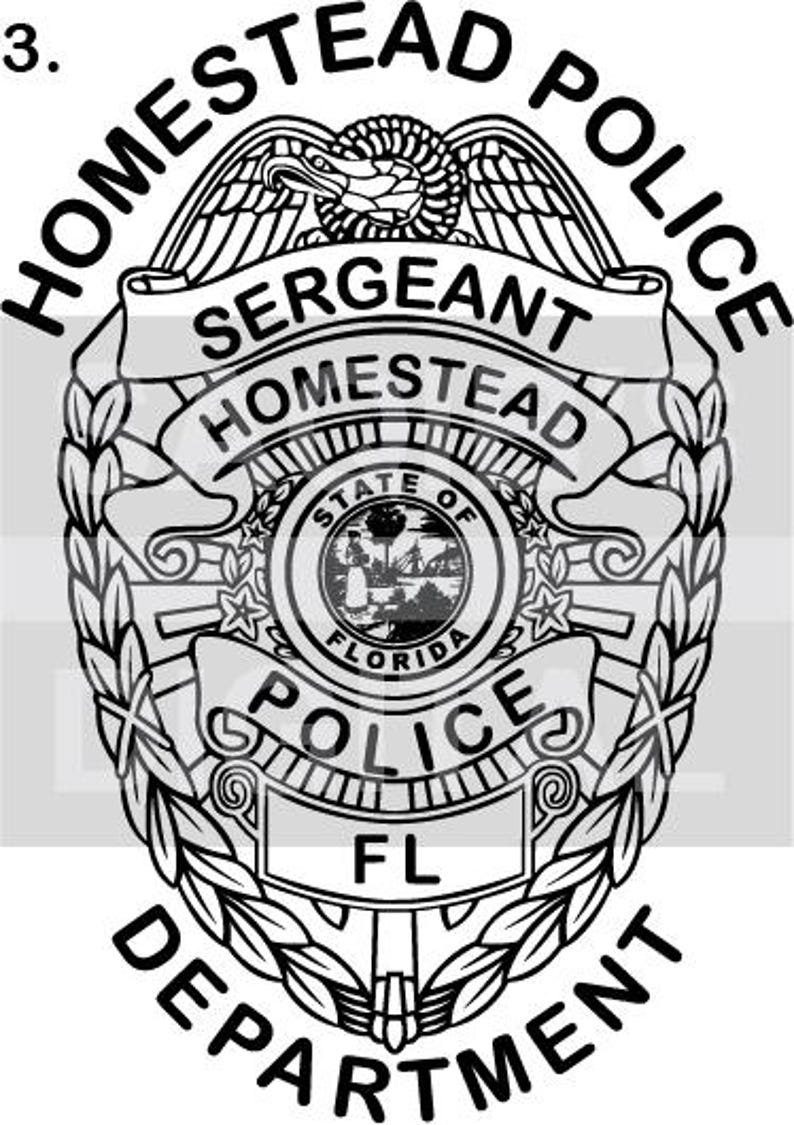 Homestead Police Department Badge Vector File, 4 Versions - Etsy