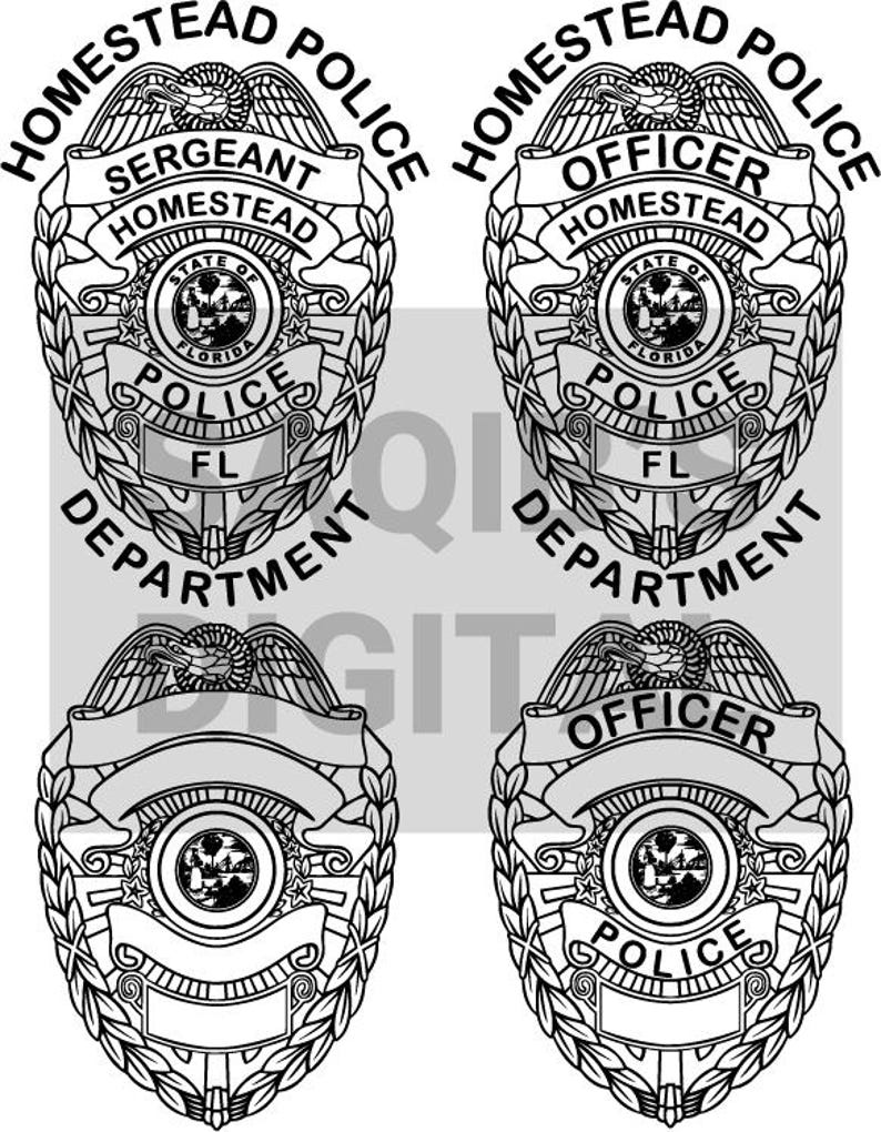 Homestead Police Department Badge Vector File, 4 Versions - Etsy