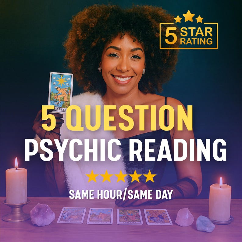5 Question Psychic Reading - Same Hour, Fast Psychic Reading, Tarot ...